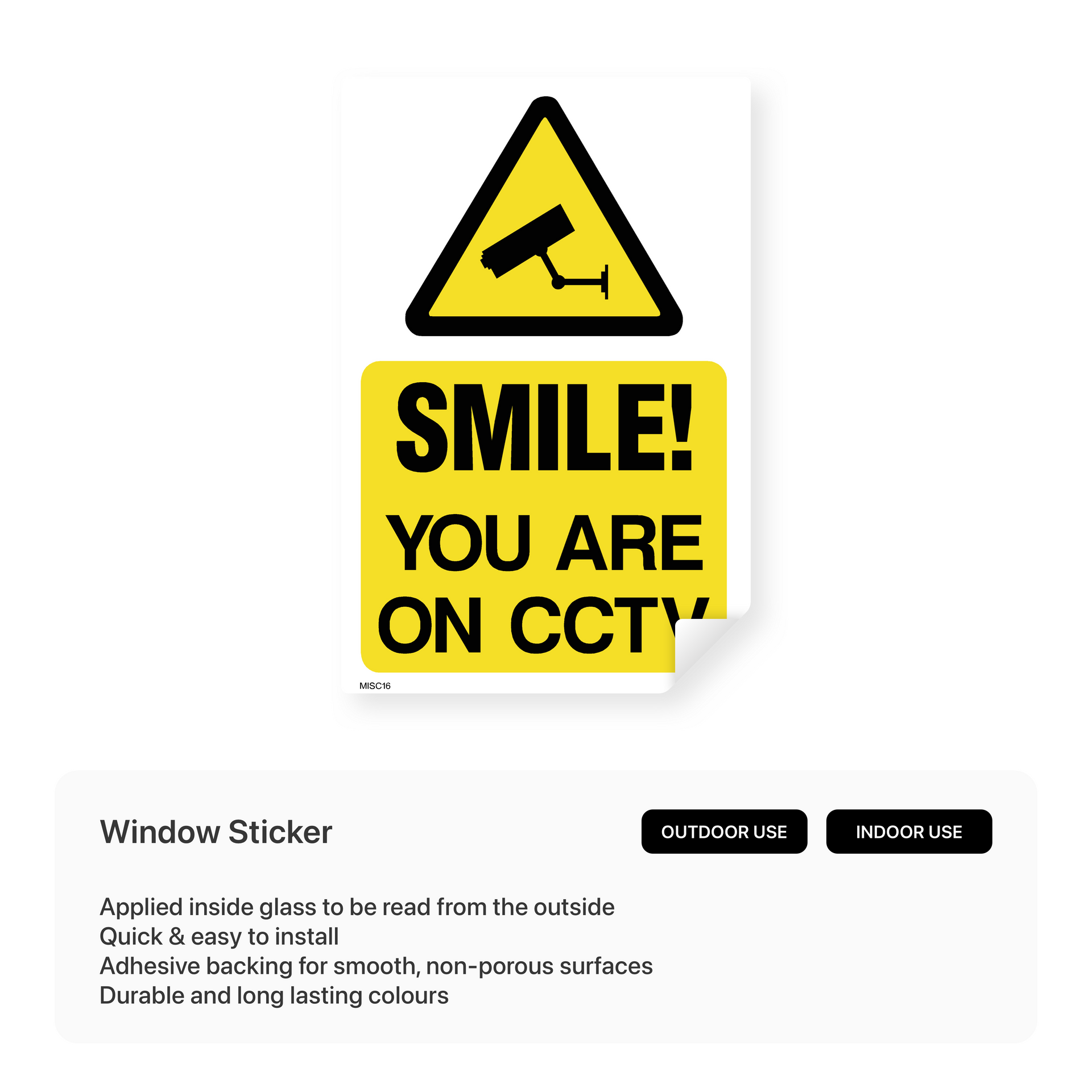 Smile You're on CCTV Sign – Safety Signs & Stickers
