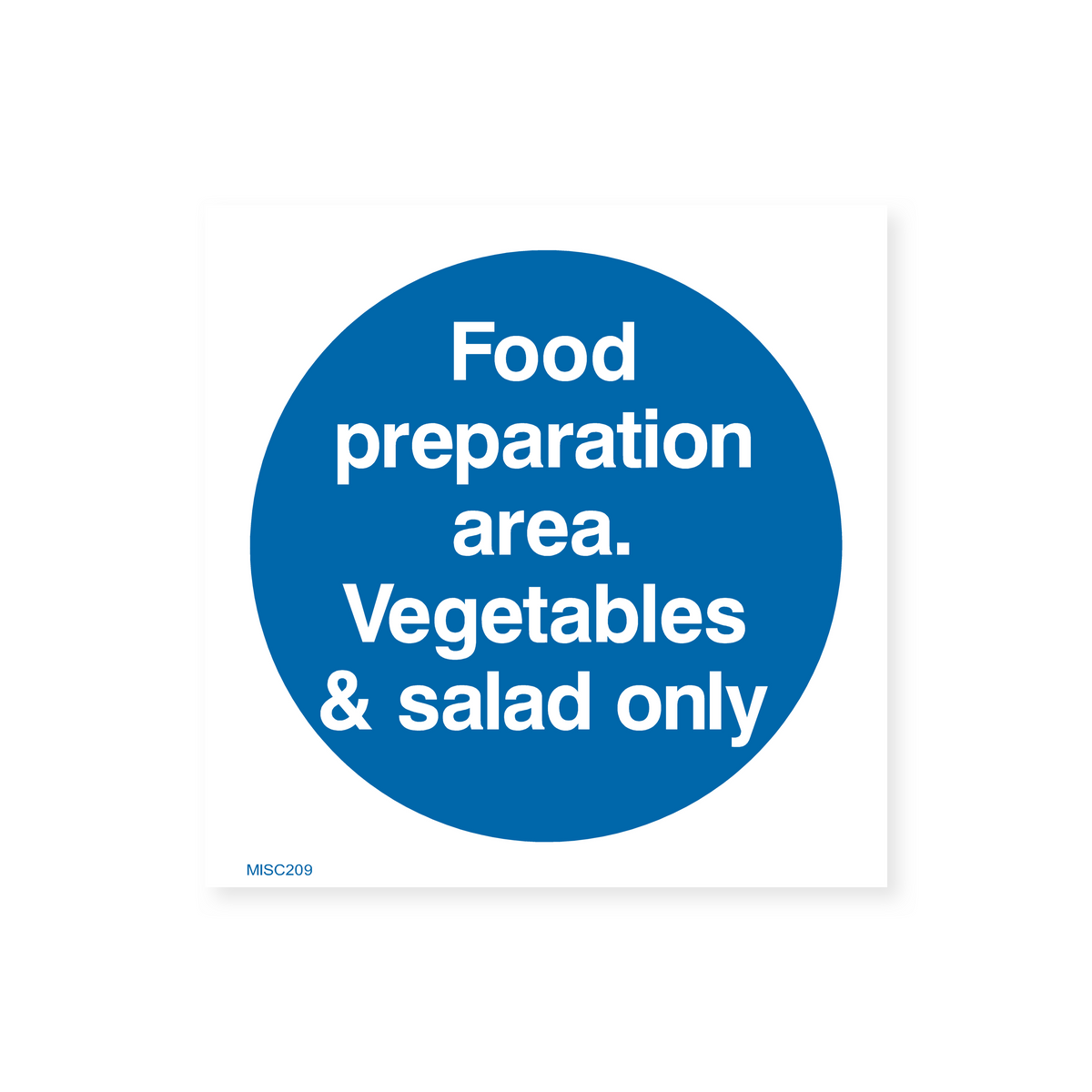 Food Preparation Area (Vegetables & Salad) Sign – Safety Signs & Stickers