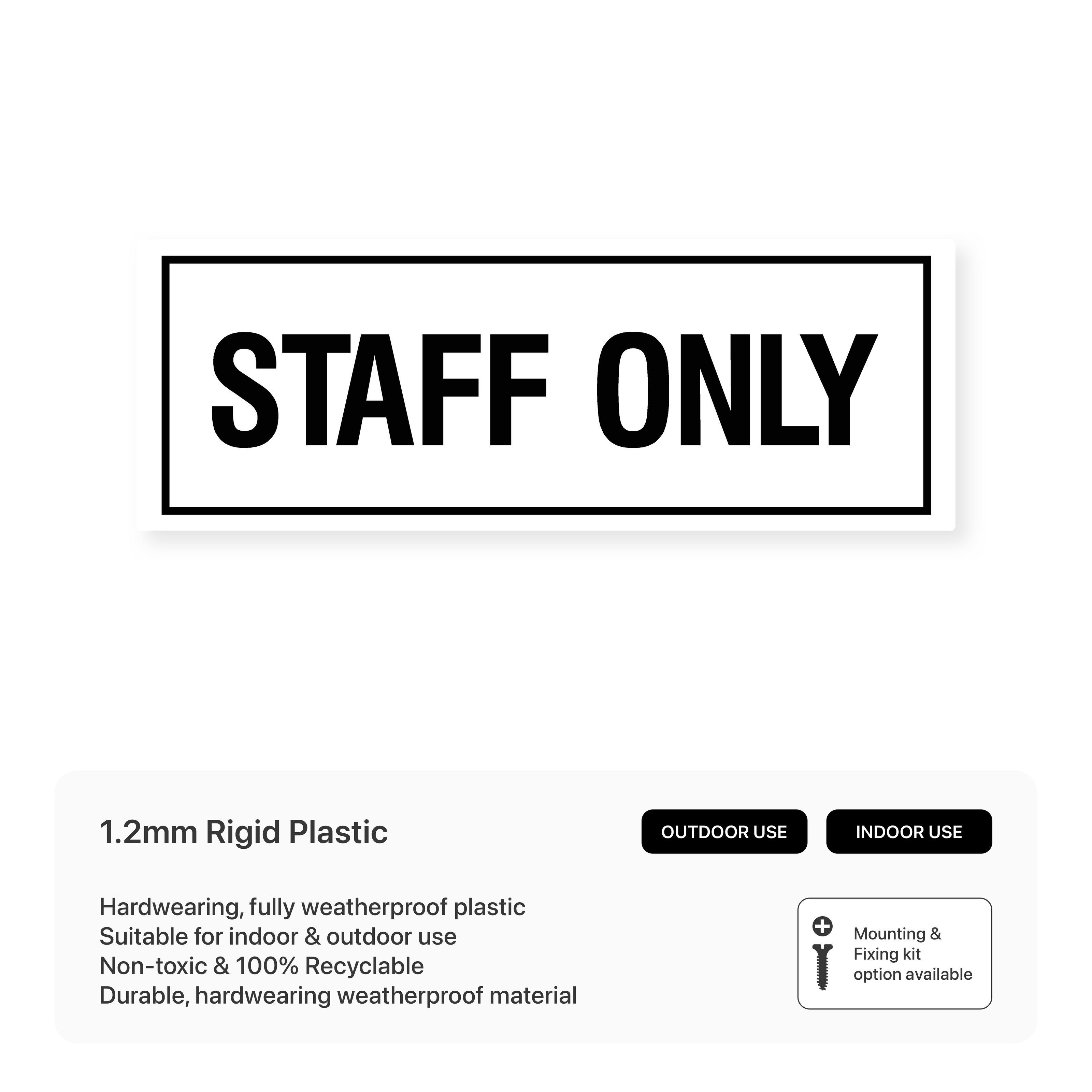 Staff Only Sign – Safety Signs & Stickers