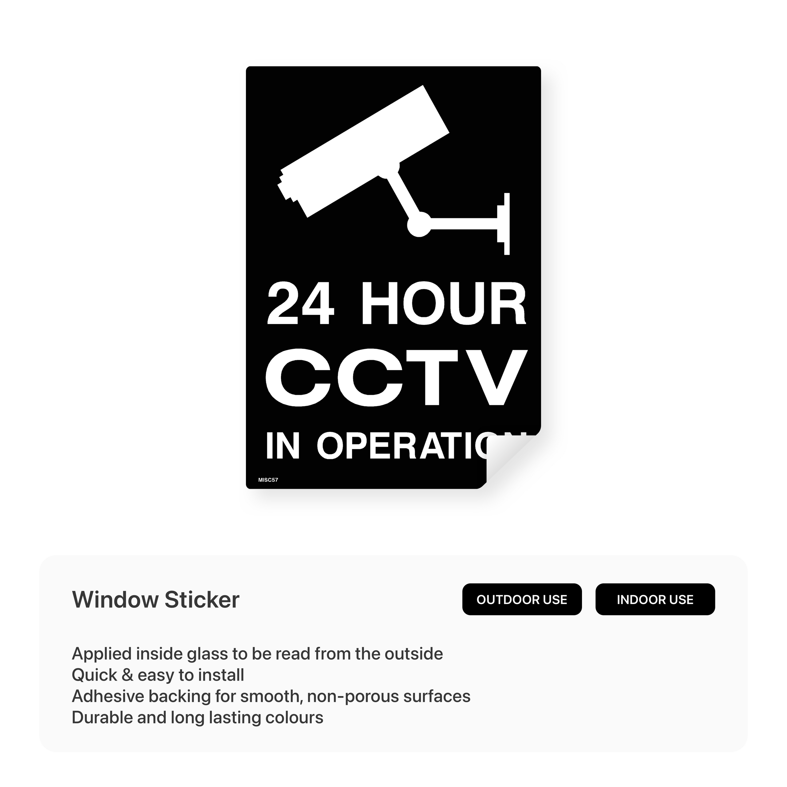 24-Hour CCTV in Operation Sticker – Safety Signs & Stickers
