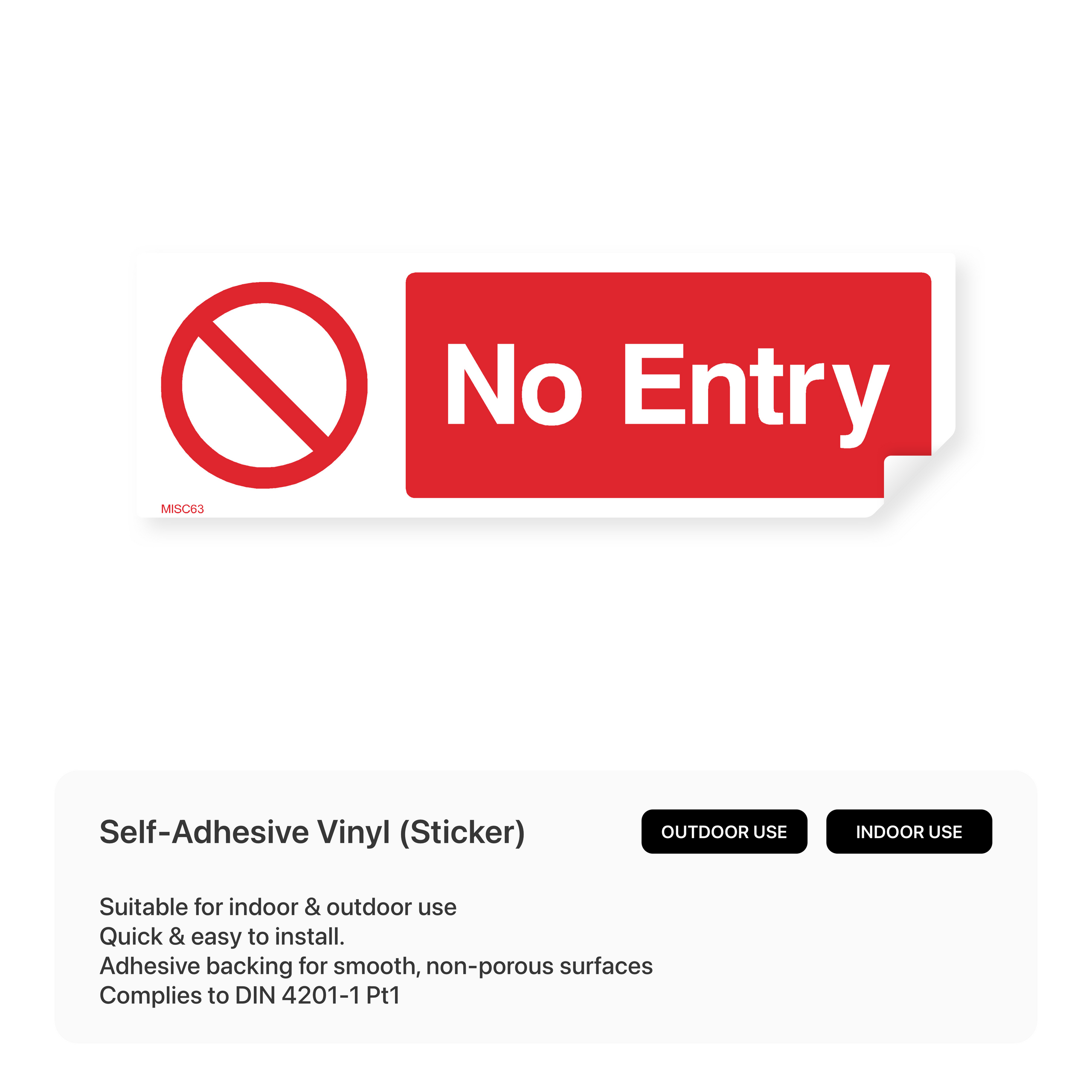 No Entry Sign – Safety Signs & Stickers