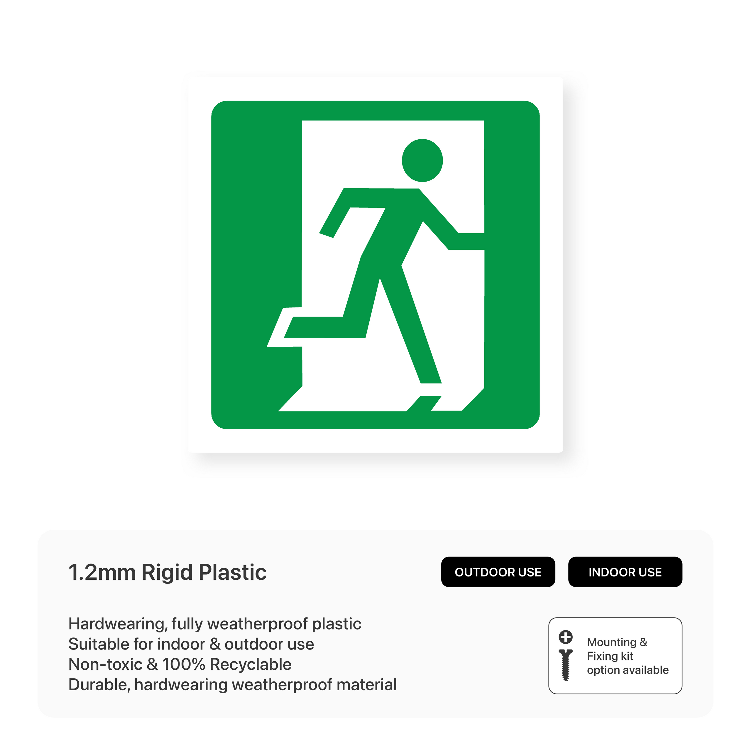 Fire Exit Symbol Right Sign – Safety Signs & Stickers