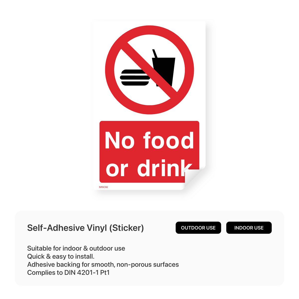 No Food or Drink Sign – Safety Signs & Stickers