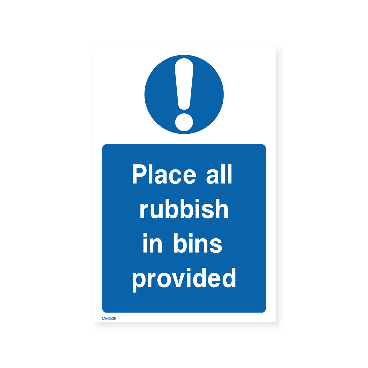 Place All Rubbish in Bins Provided Sign – Safety Signs & Stickers