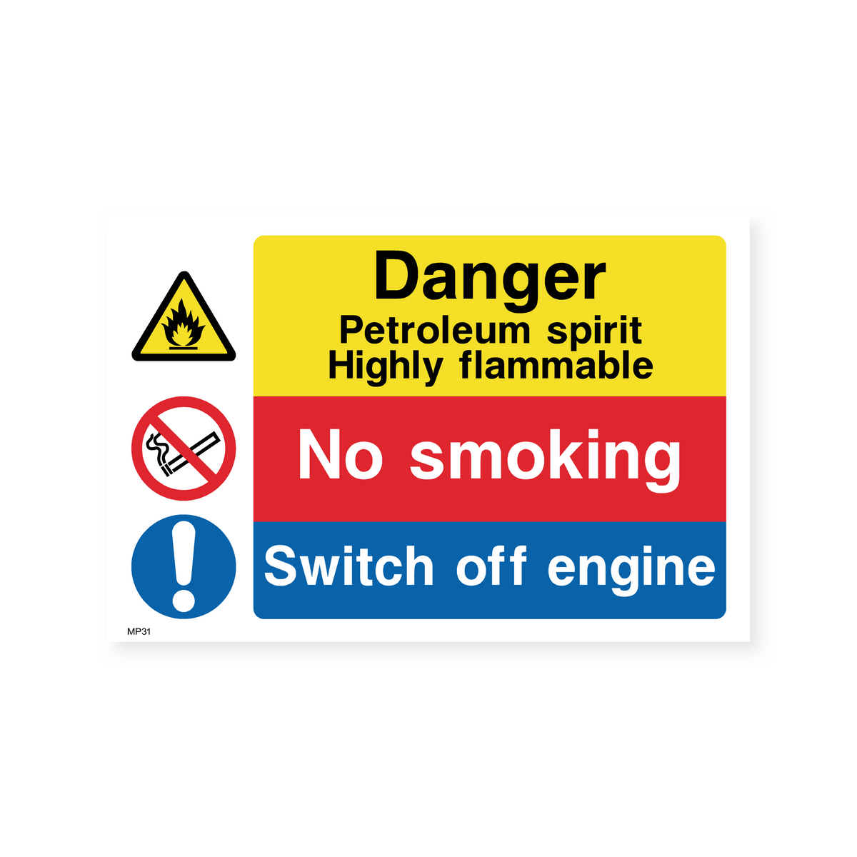Flammable Petroleum Spirit: No Smoking, Switch Off Engine – Safety ...