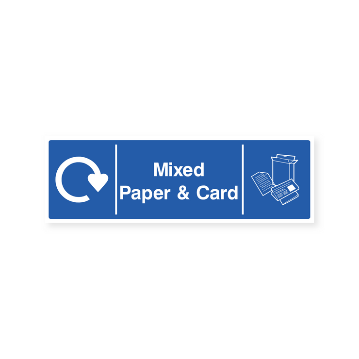 Mixed Paper & Card Recycling - Safety Sign – Safety Signs & Stickers