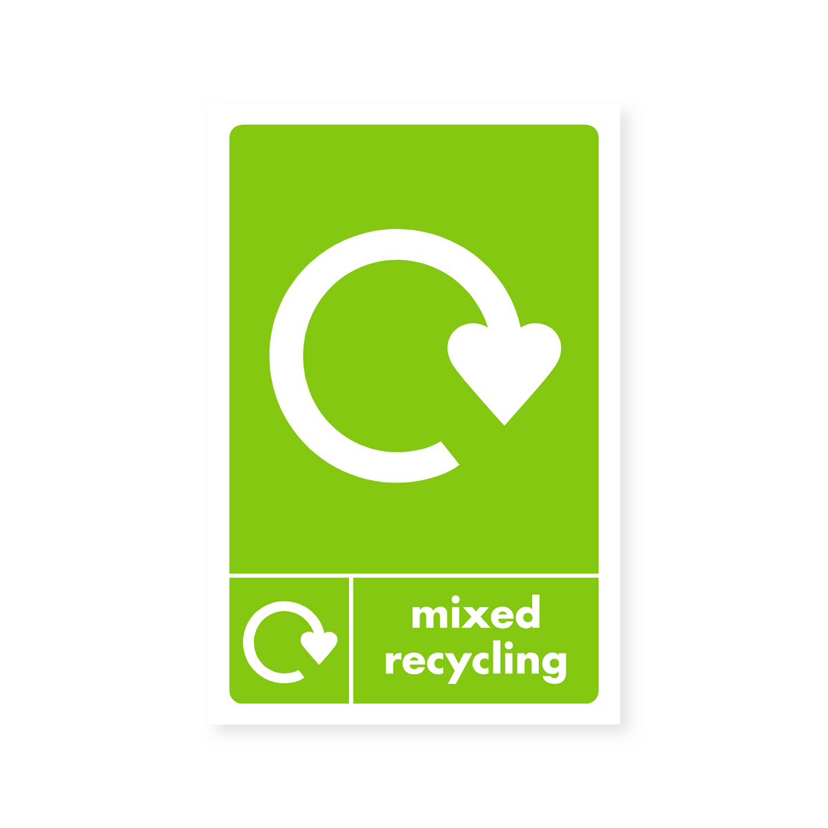 Mixed Recycling - Portrait Sign – Safety Signs & Stickers