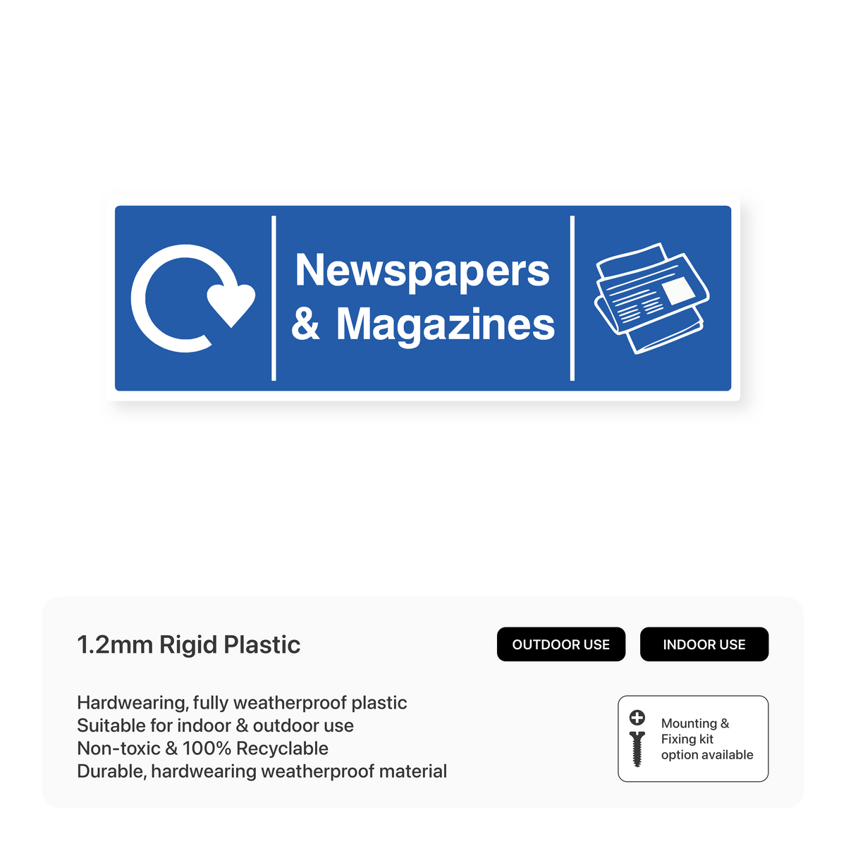 Newspapers & Magazines Recycling - Safety Sign – Safety Signs & Stickers