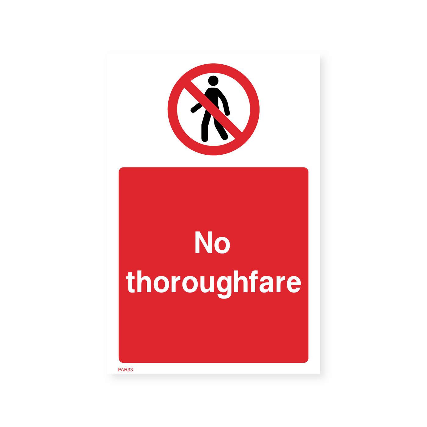 No Thoroughfare Sign (Portrait) – Safety Signs & Stickers