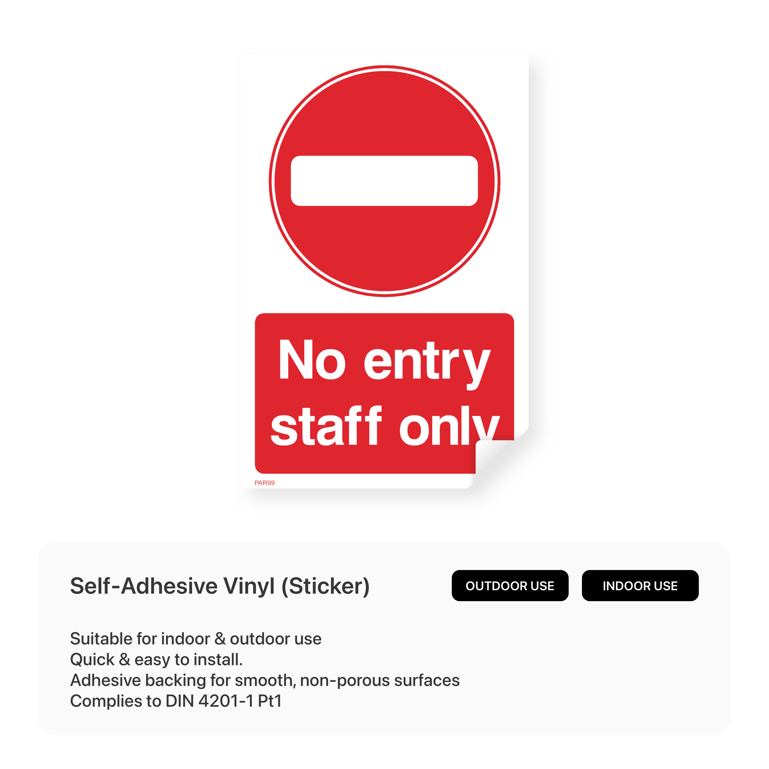 No Entry - Staff Only Sign (Portrait) – Safety Signs & Stickers