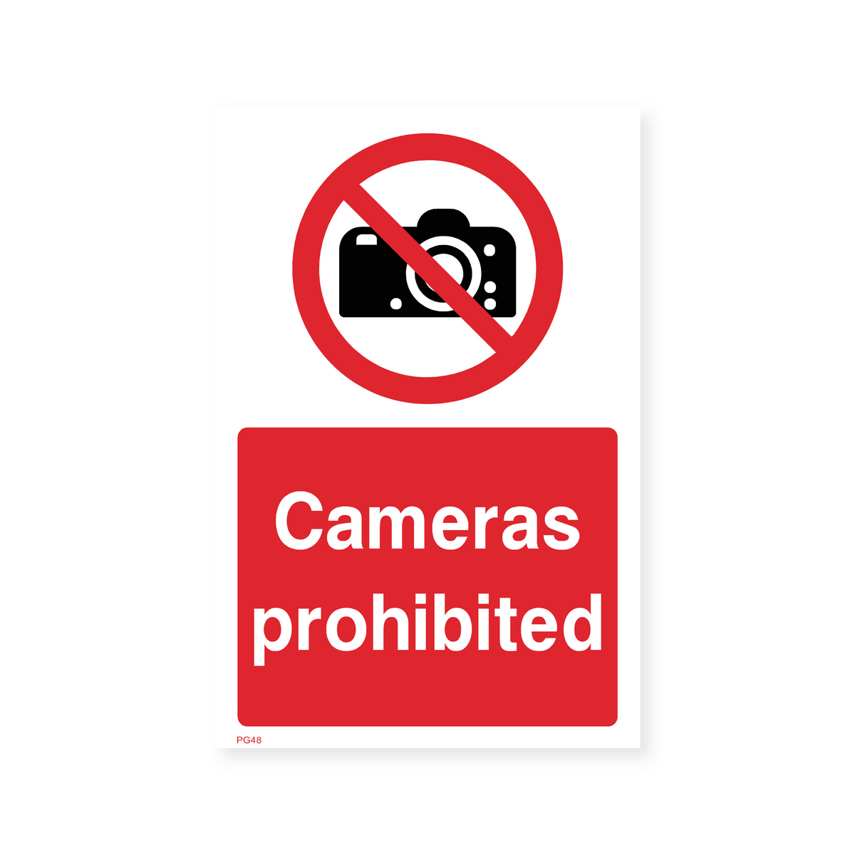 Cameras Prohibited Sign (Portrait) – Safety Signs & Stickers