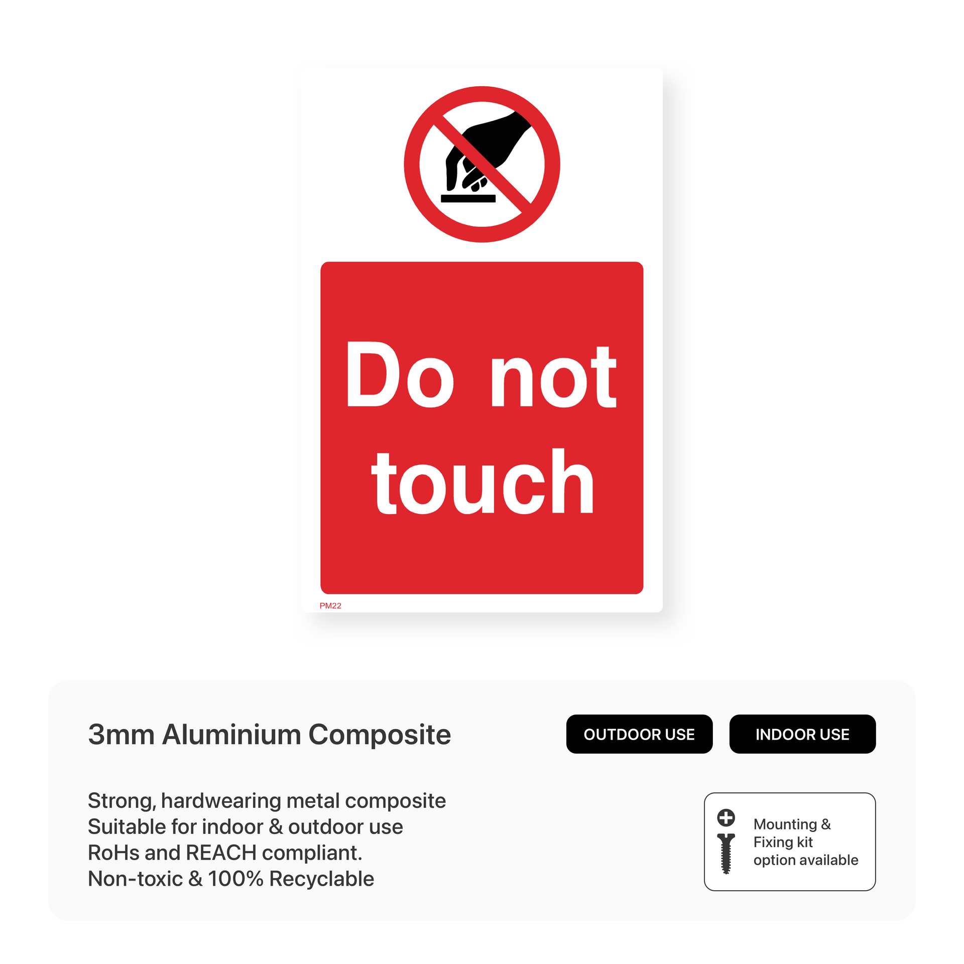 Do Not Touch Machinery Sign (Portrait) – Safety Signs & Stickers
