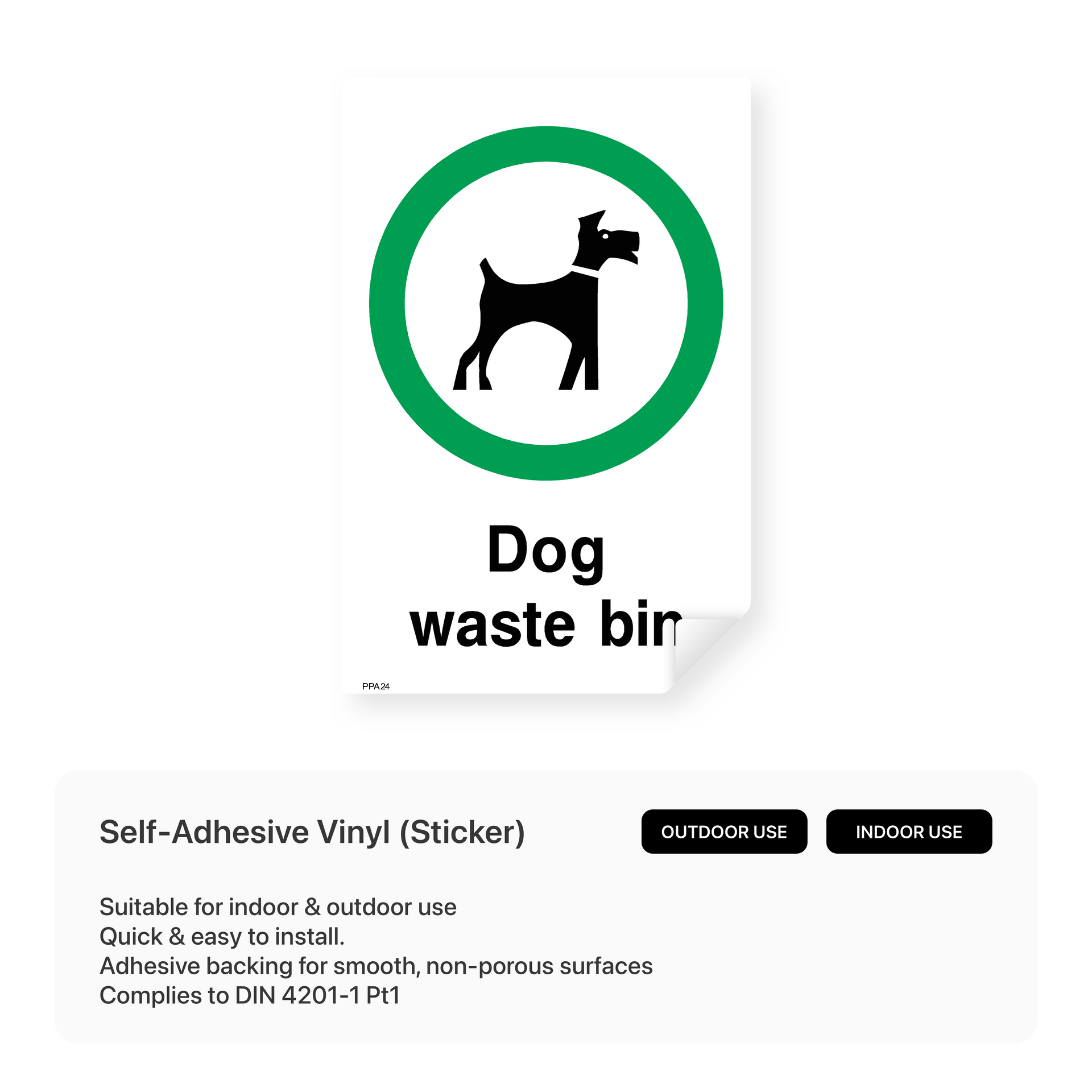 Dog Waste Bin Sign for Parks & Public Areas – Safety Signs & Stickers