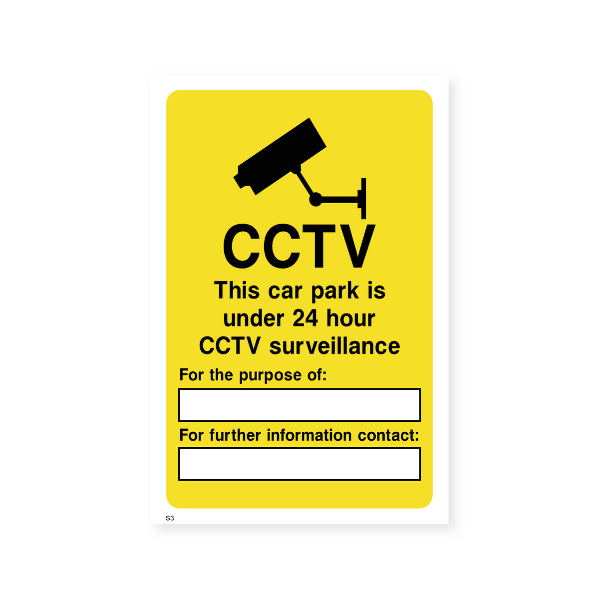24-Hour CCTV Surveillance - Car Park Safety Sign (Portrait) – Safety ...
