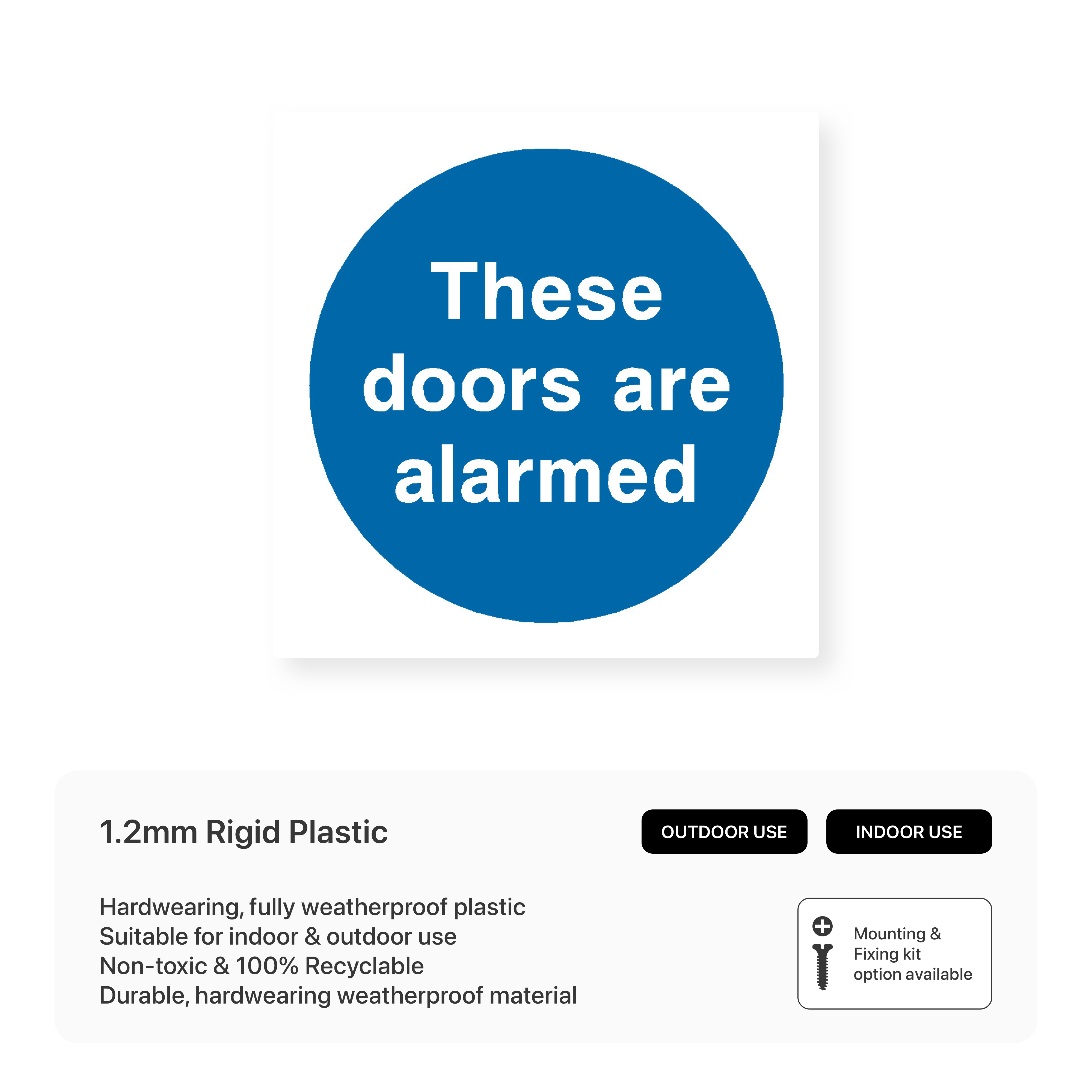 These Doors Are Alarmed Sign – Safety Signs & Stickers