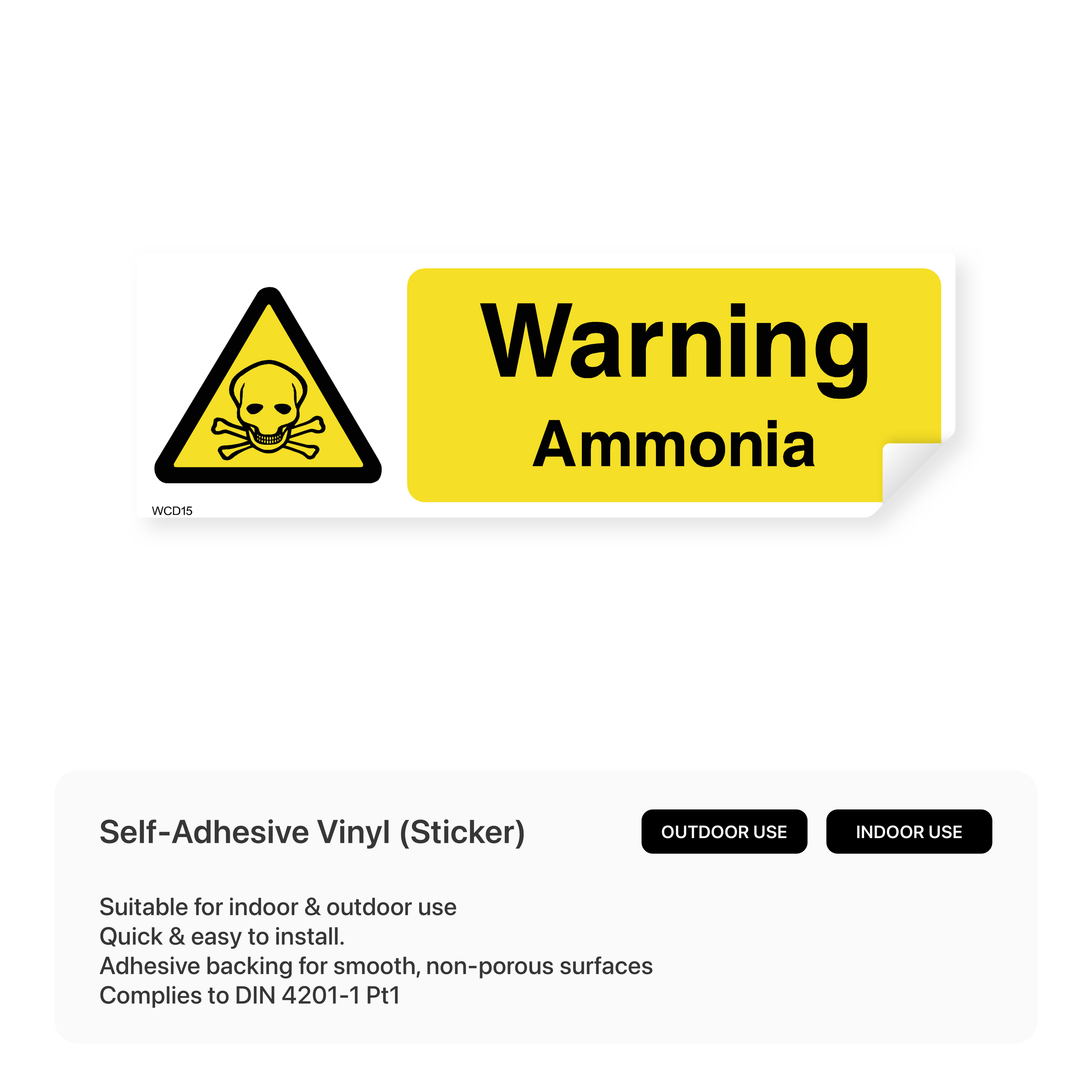 Warning Ammonia Sign – Safety Signs & Stickers
