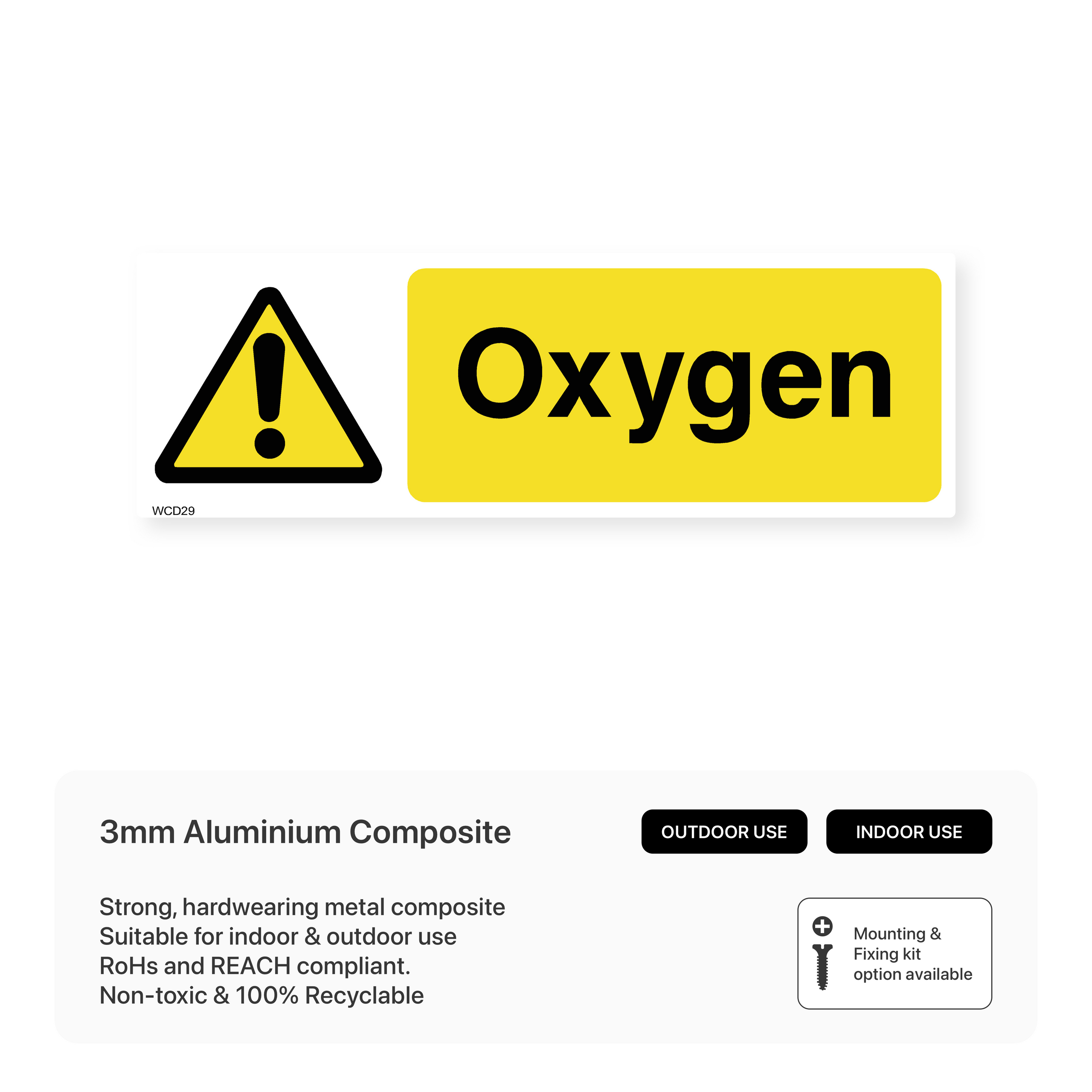 Oxygen Sign – Safety Signs & Stickers
