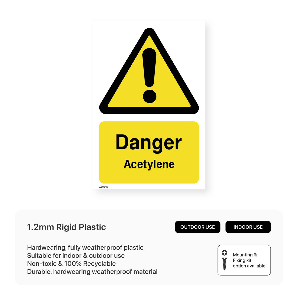 Danger Acetylene Sign – Safety Signs & Stickers