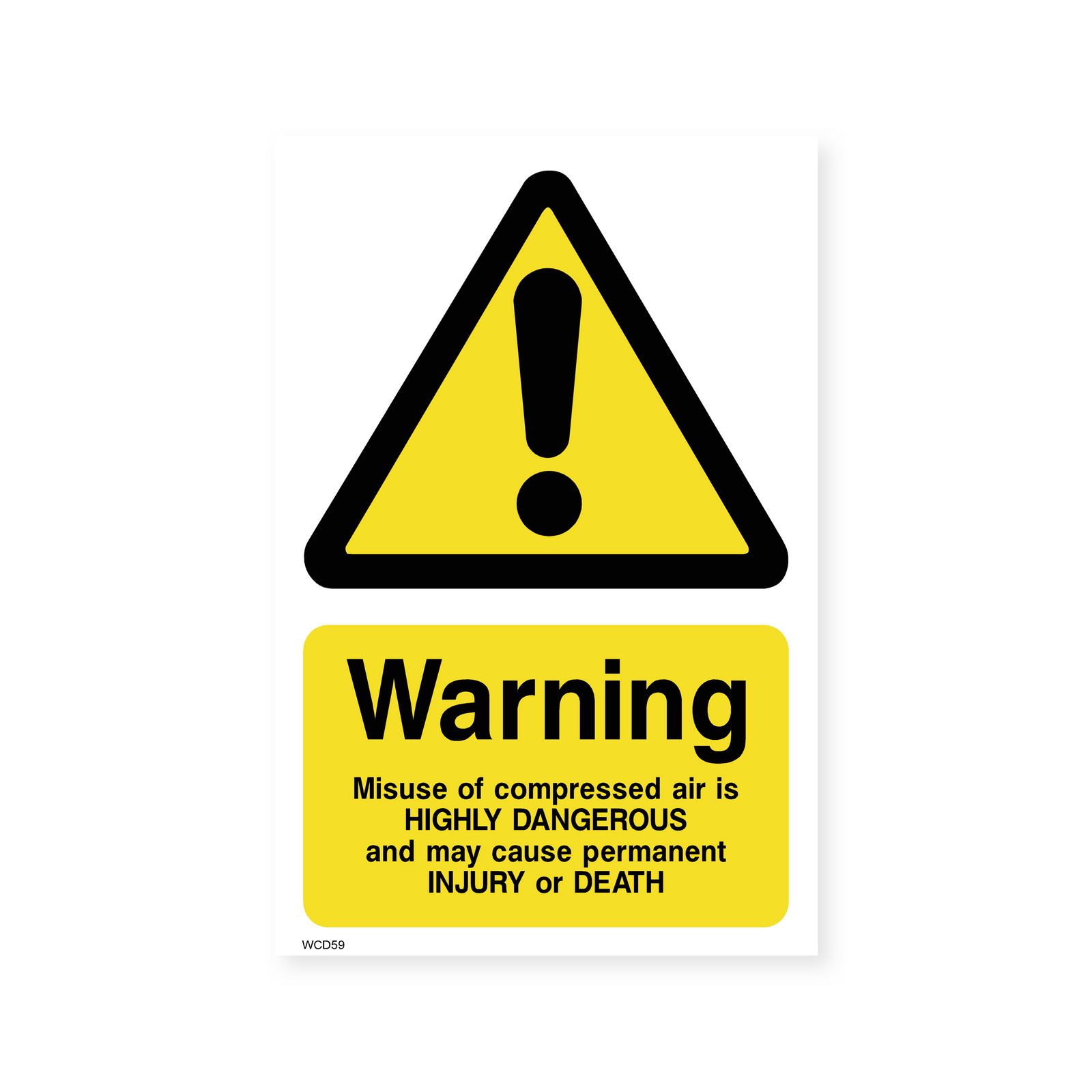 Warning Misuse of Compressed Air Sign – Safety Signs & Stickers