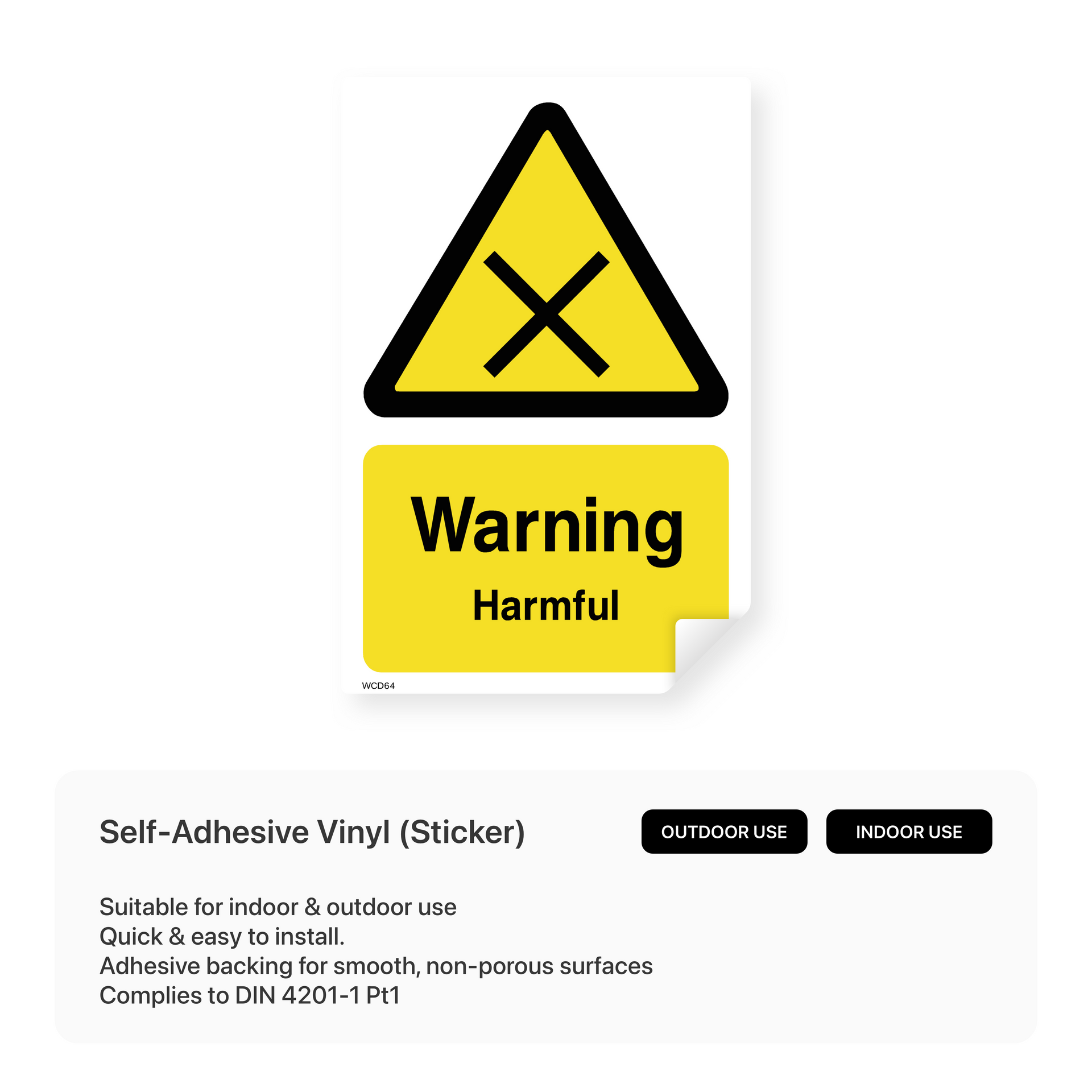 Warning Harmful Sign – Safety Signs & Stickers
