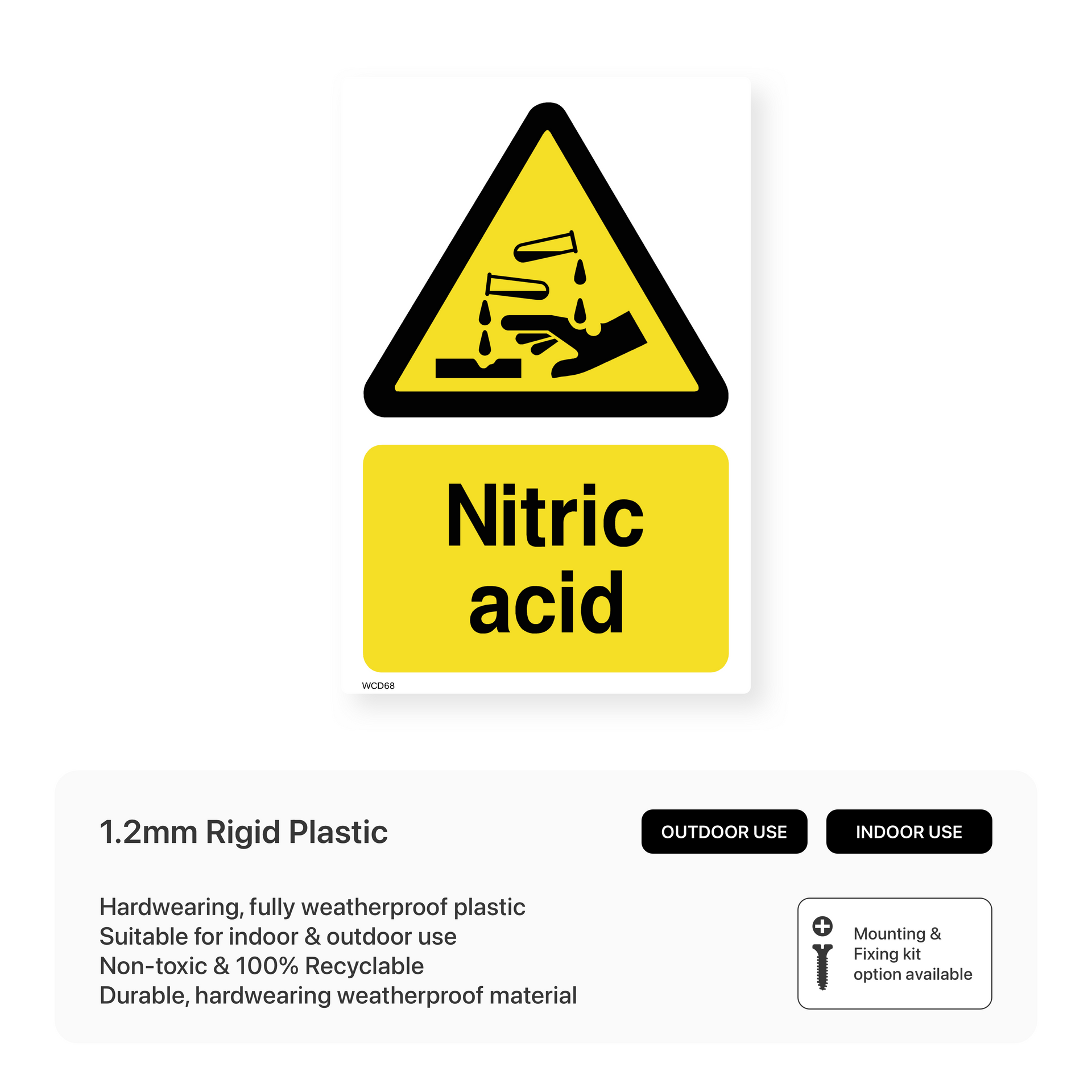 Nitric Acid Sign – Safety Signs & Stickers