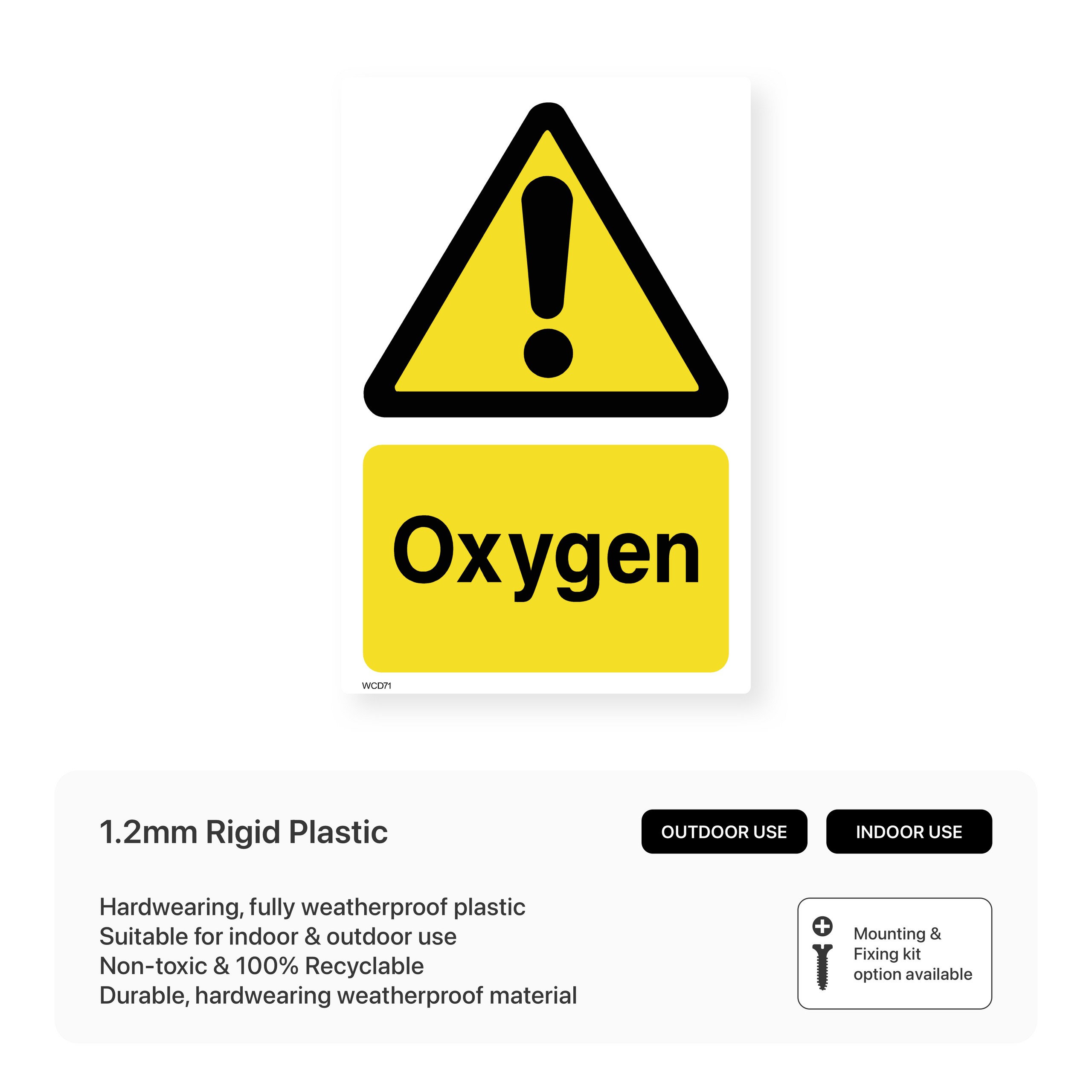 Oxygen Sign – Safety Signs & Stickers
