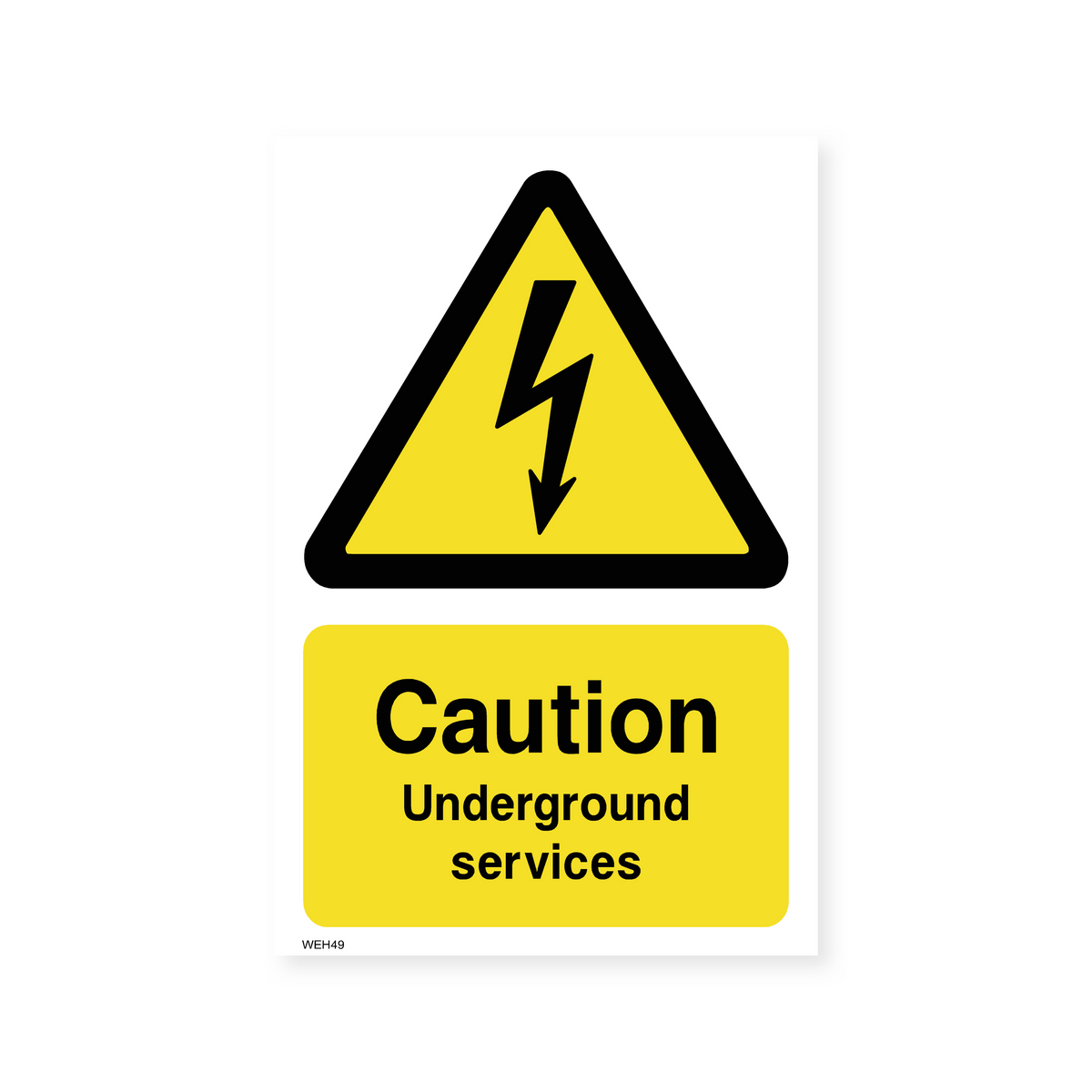 Caution Underground Services Sign – Safety Signs & Stickers
