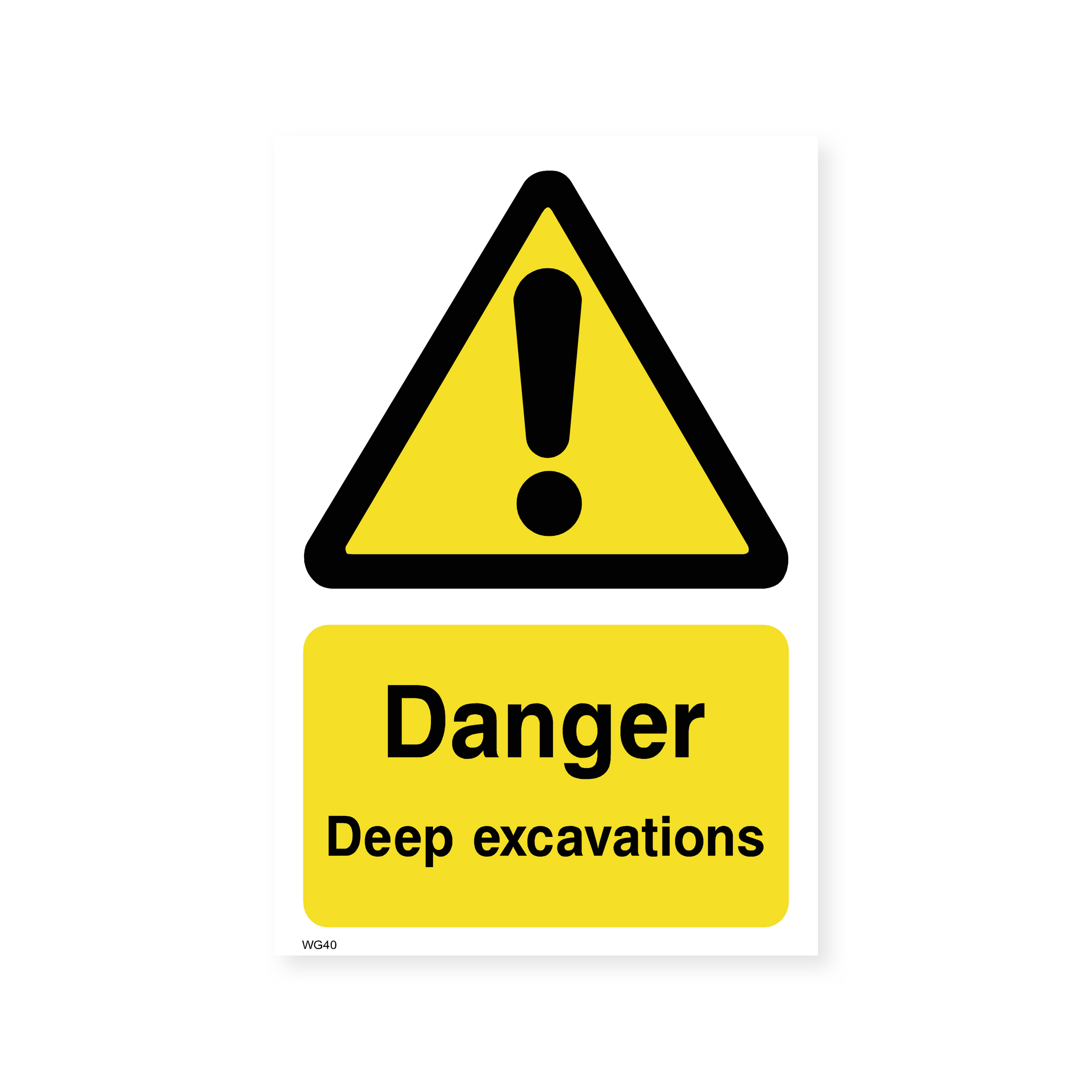 Deep Excavations Sign - Safety Warning – Safety Signs & Stickers