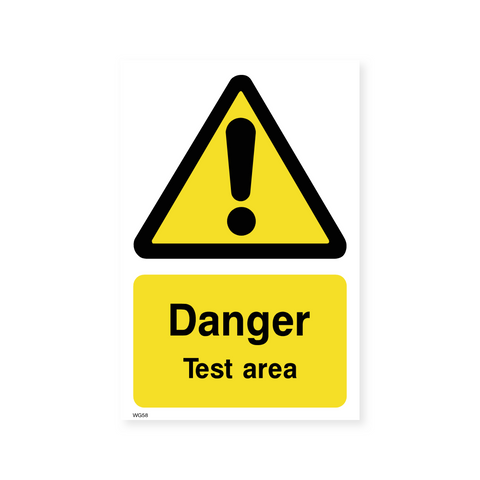 Danger Test Area Sign - Restricted Access – Safety Signs & Stickers