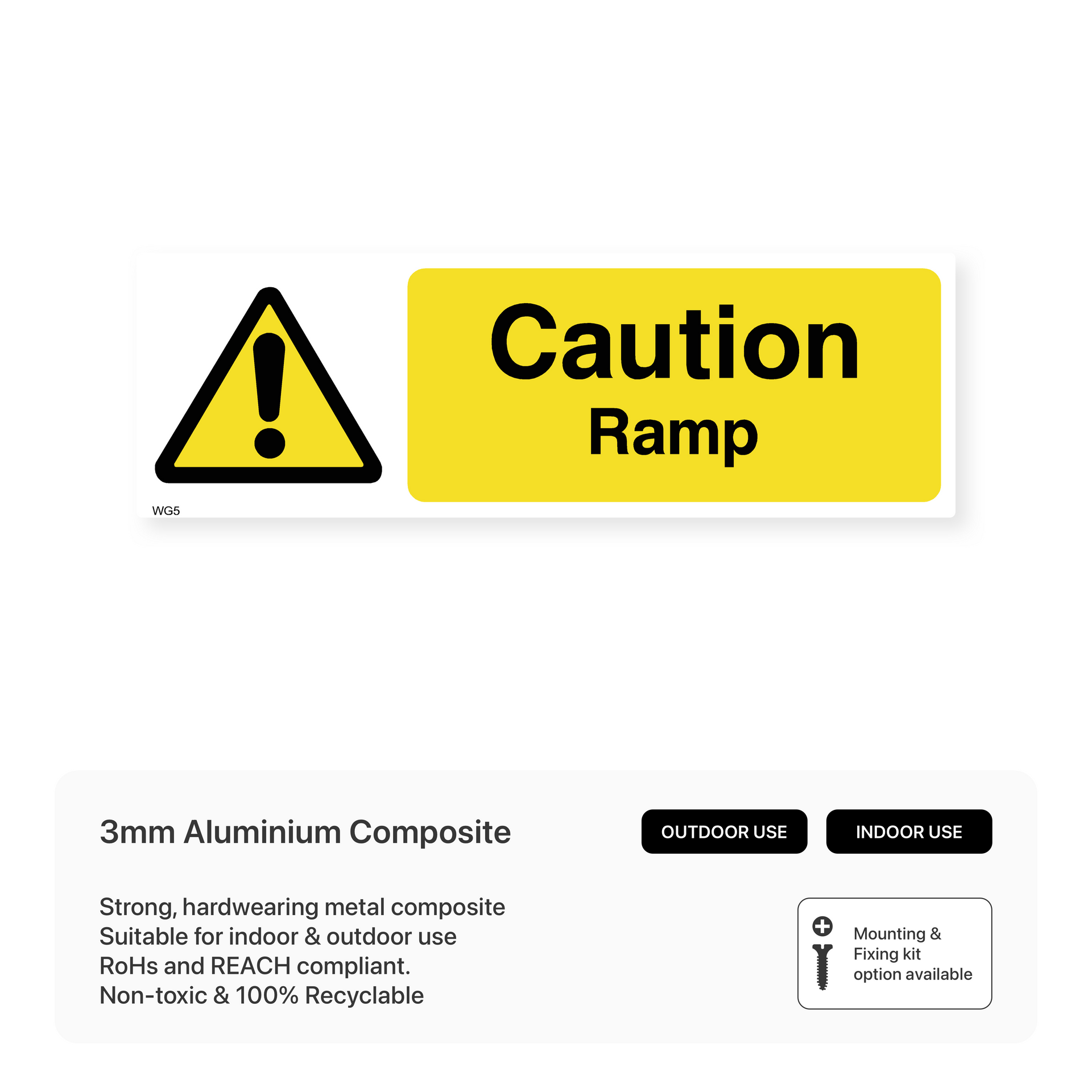 Caution Ramp Sign – Safety Signs & Stickers