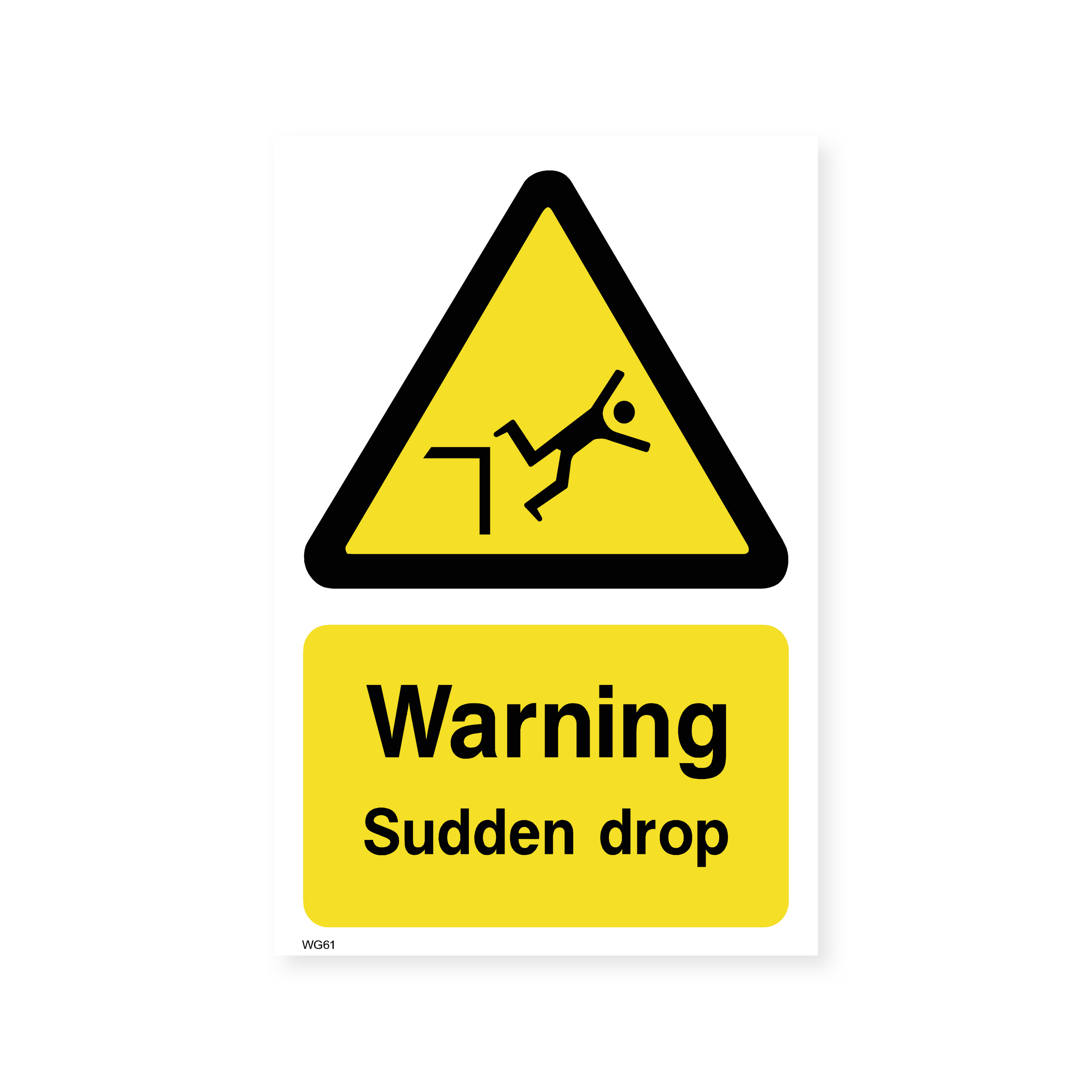 Warning Sudden Drop Sign - Prevent Falls – Safety Signs & Stickers