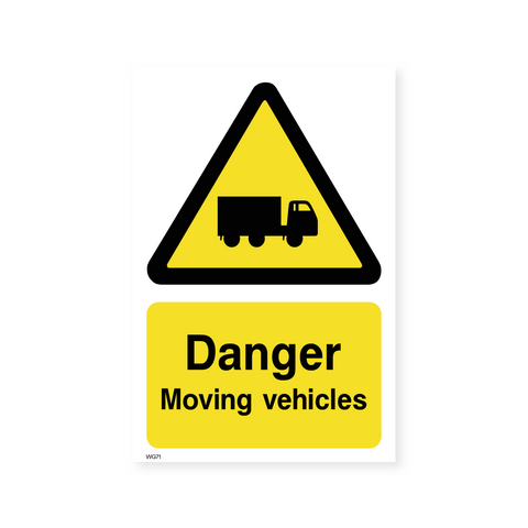 Danger Moving Vehicles Sign - Safety Warning – Safety Signs & Stickers