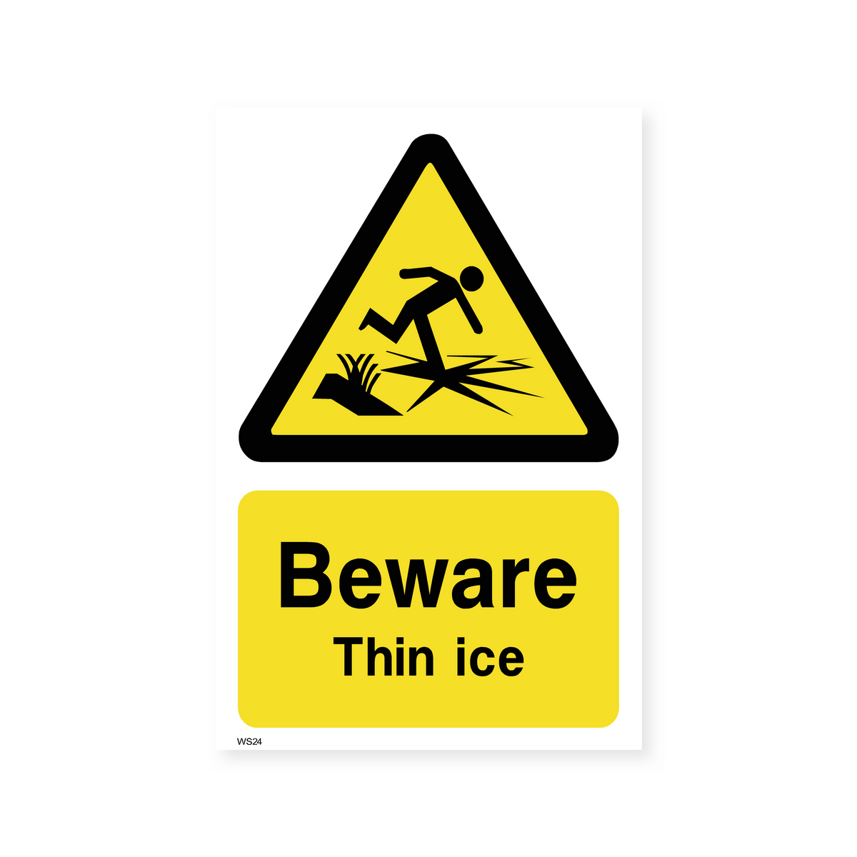 Beware Thin Ice Safety Sign – Safety Signs & Stickers