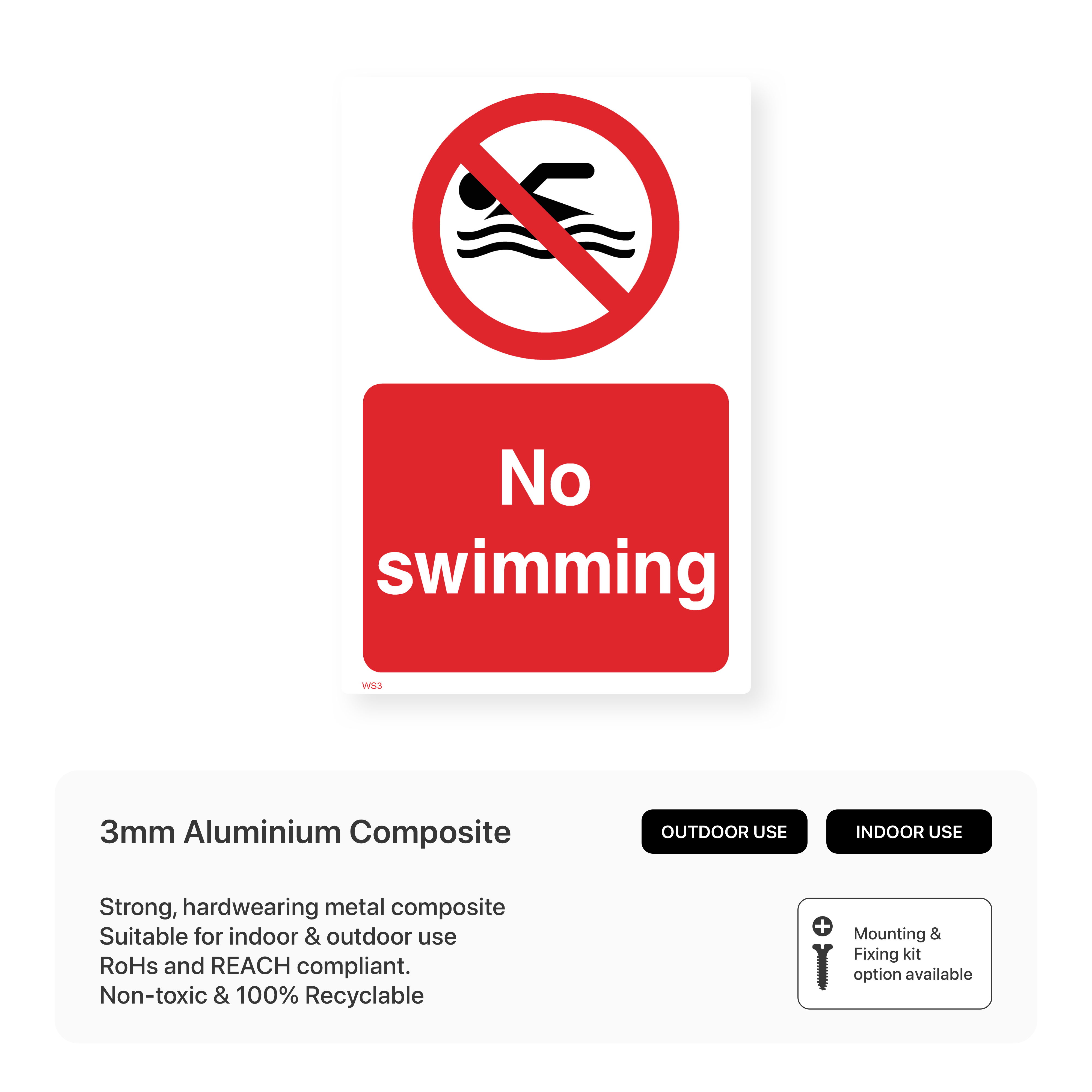No Swimming Sign